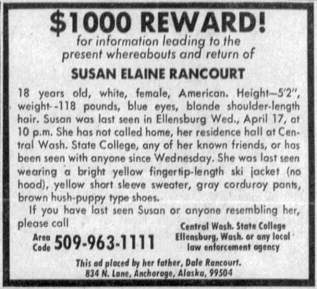 Susan Elaine Rancourt - Ted Bundy's 4th victim.