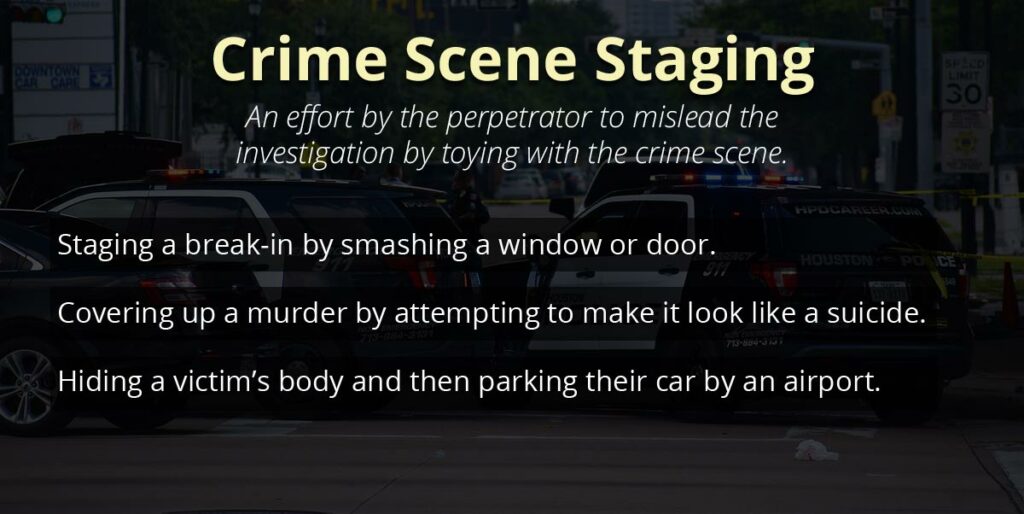What is crime scene staging?